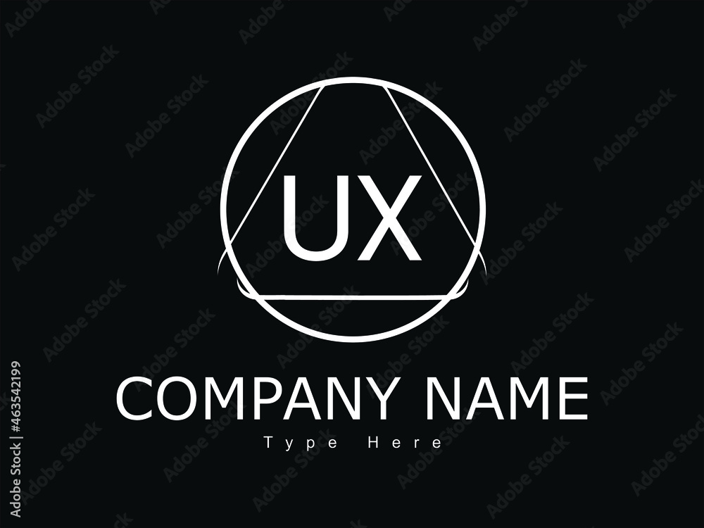 UX Logo Letter design template, Letter ux logo company design, Alphabet ...