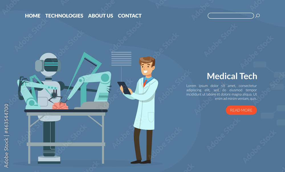 Man Scientist Conducting Human Brain Experiment with Artificial ...