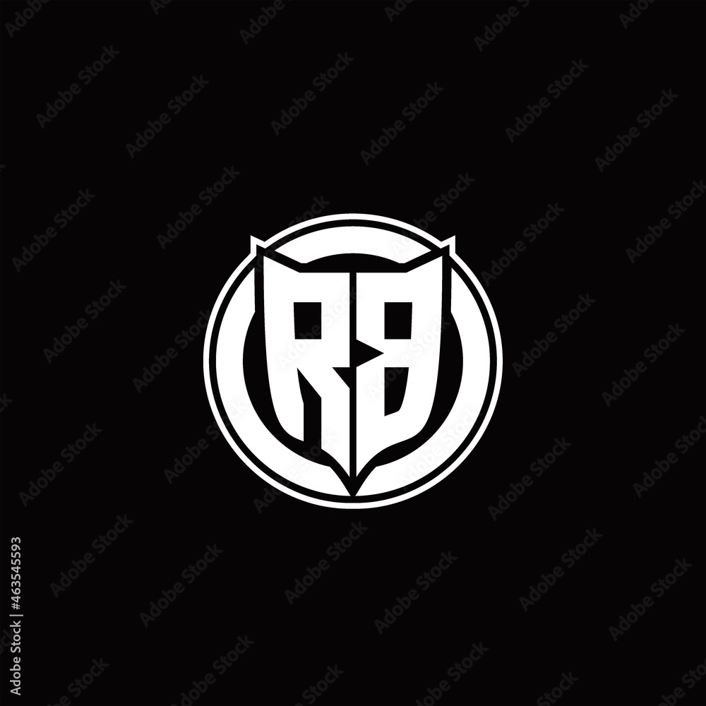 RB Logo monogram with shield and circluar shape design tamplate Stock ...