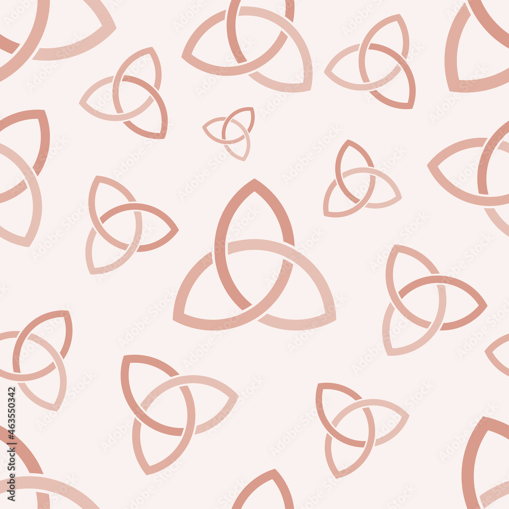 Vetor de Triquetra, celtic knot sign. Seamless pattern in boho style ...