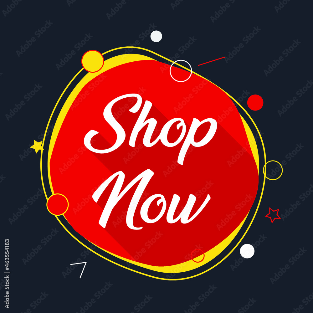 Shop Now label design. Suitable for social media post and digital ...