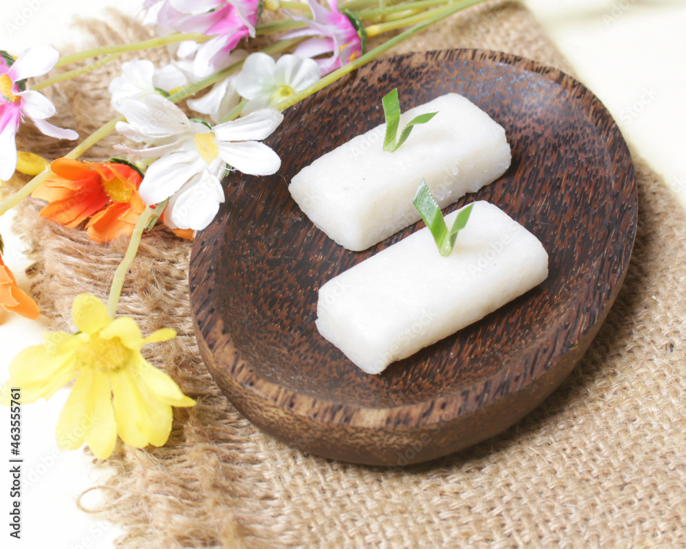 Tetel cake with a savory taste and a slightly rough texture. A ...