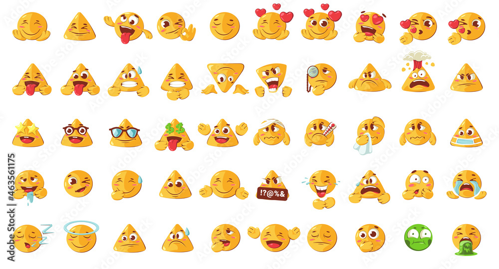 Yellow smiley face character for your scenes template. Emotion big set ...