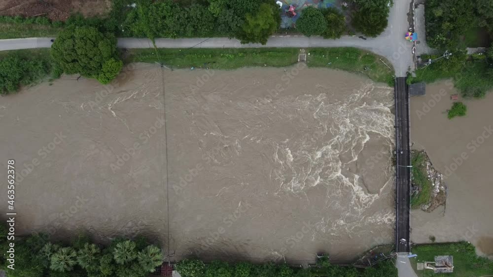Video „Aerial view of Rama 6 Dam (Phra Narai Gate) with powerful of ...