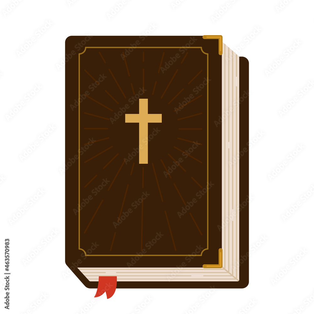 holy bible book icon with bookmark. flat vector illustration Stock ...