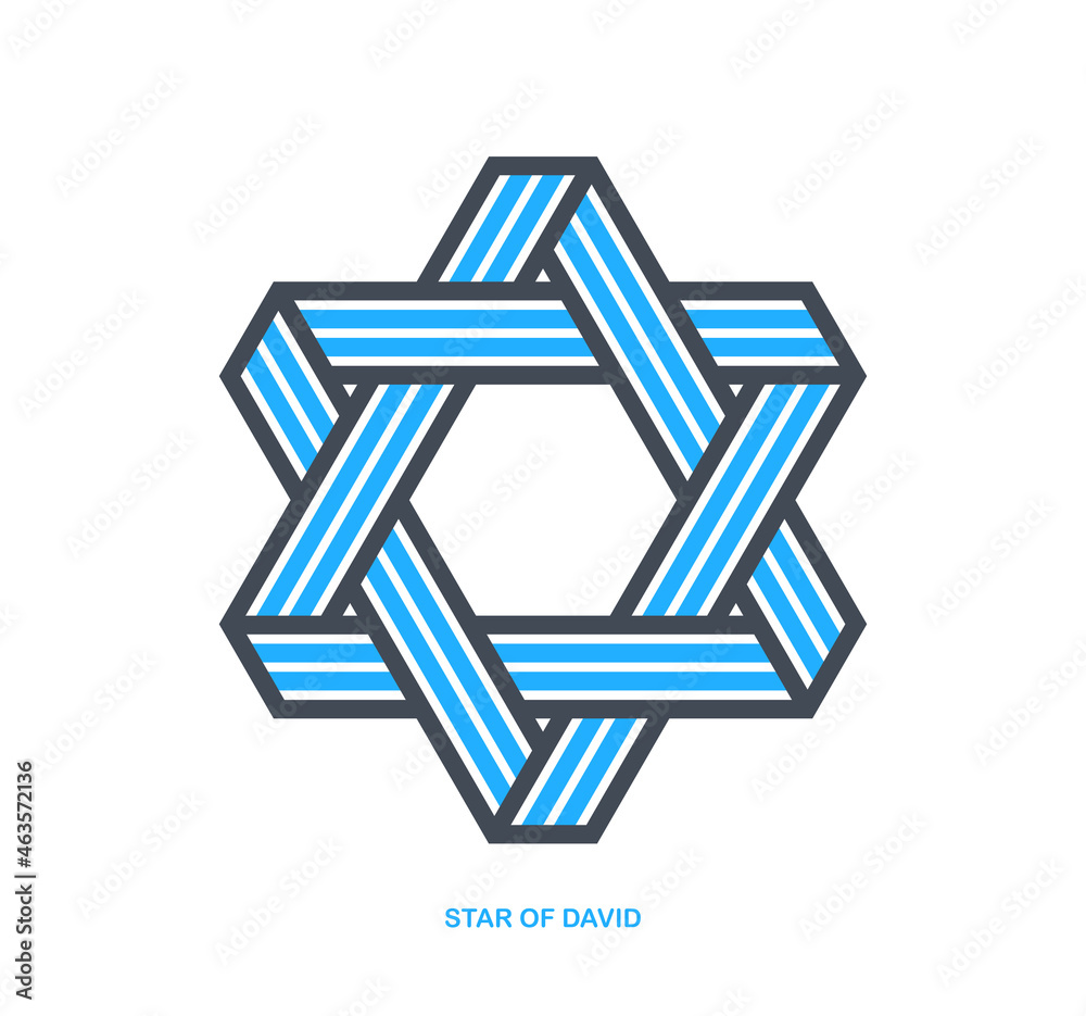 Star of David ancient Jewish symbol made in modern linear style vector ...