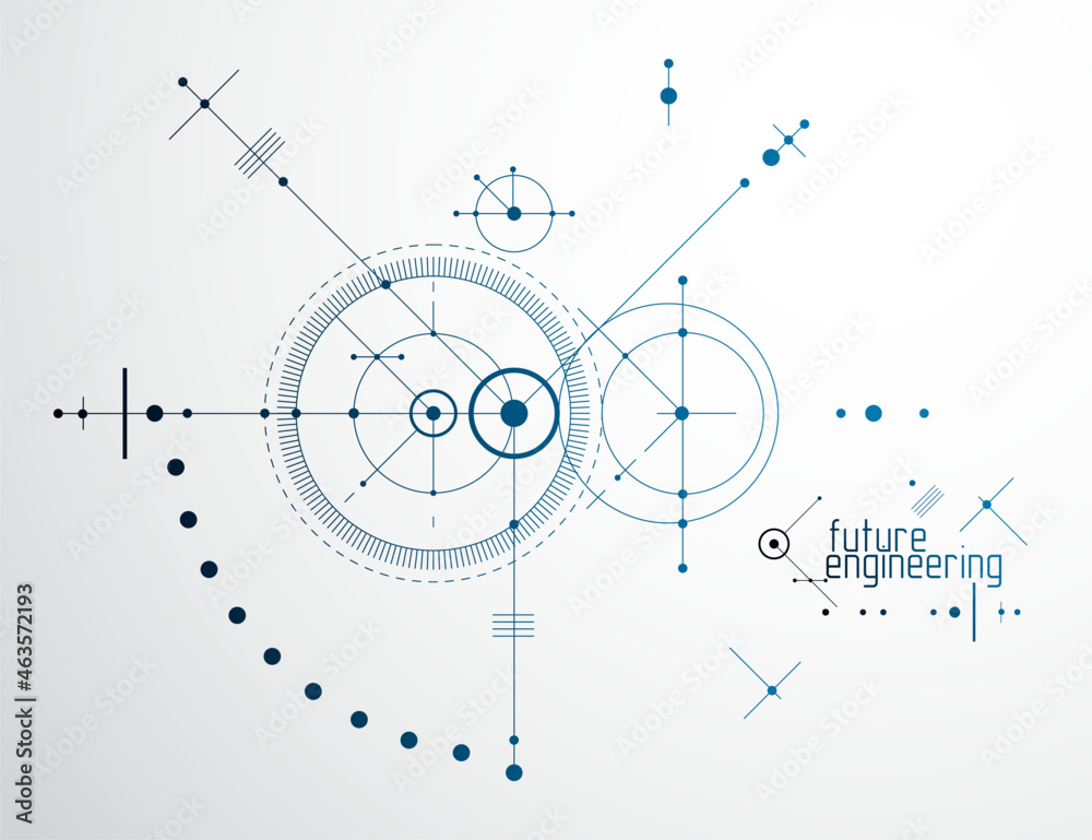 Futuristic abstract vector technology background. Mechanical ...