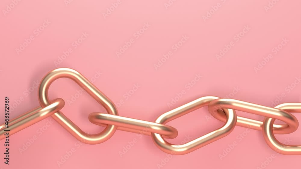 Pink studio background with gold chain and copy space. Minimal modern ...