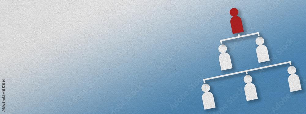 Business background of organization chart with copy space. Blue and ...