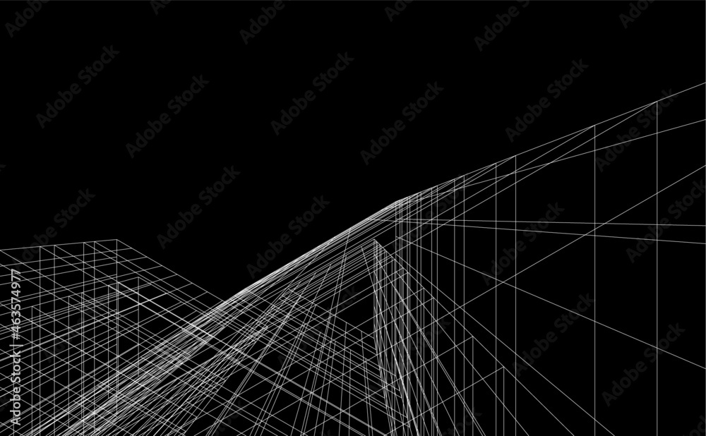 architecture digital vector drawing Stock Vector | Adobe Stock