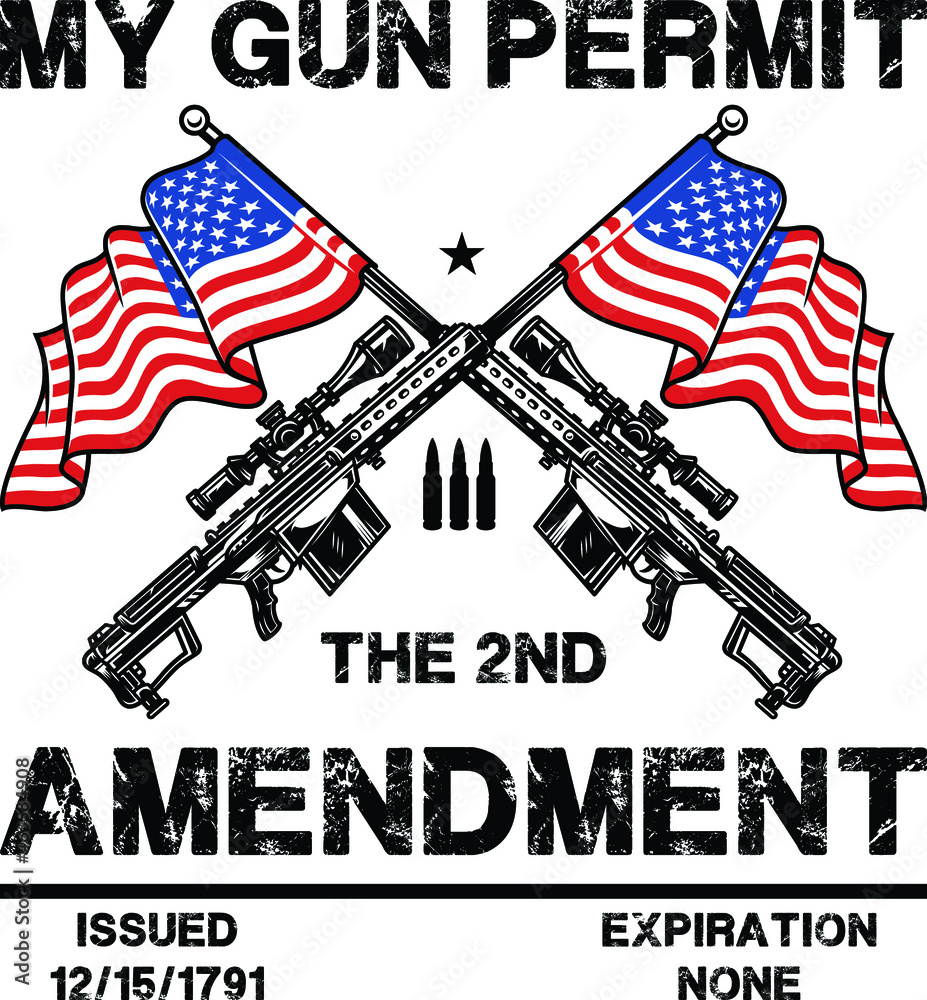 Vetor de My Gun Permit the 2nd Amendment Shirt Template, Veteran Shirt ...