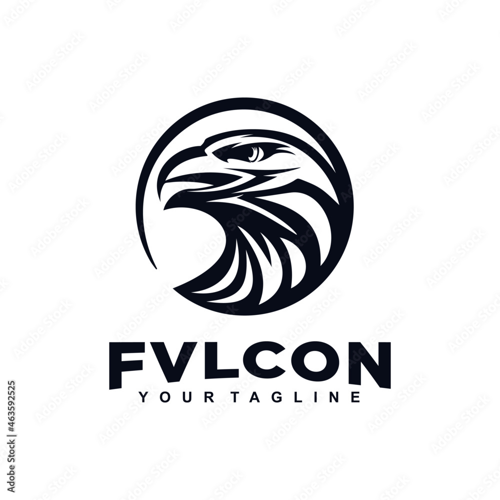 Falcon Circle Bird Logo Design Template Inspiration idea Stock Vector ...