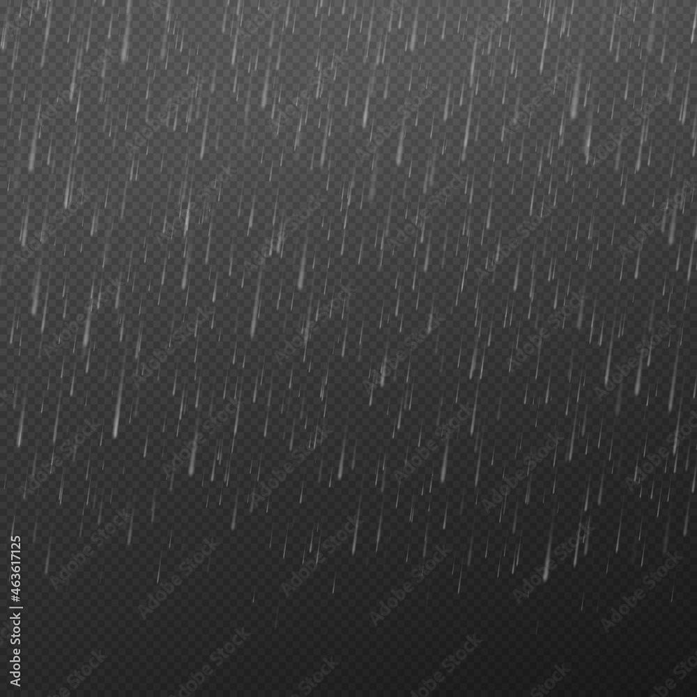 Falling water drops. Rain texture. Rainfall texture isolated on ...