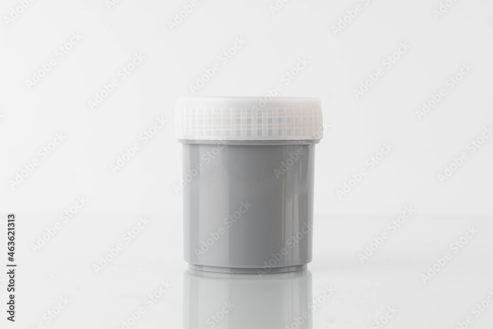 Stool container sterile sample specimen bottle on white background ...