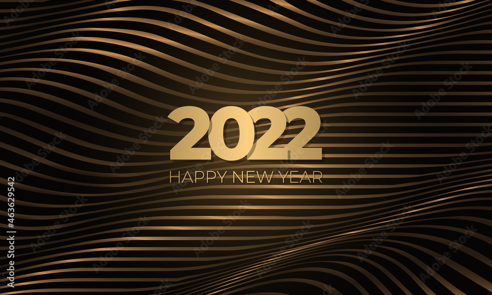Happy new 2022 year elegant black and gold luxury background. New year ...