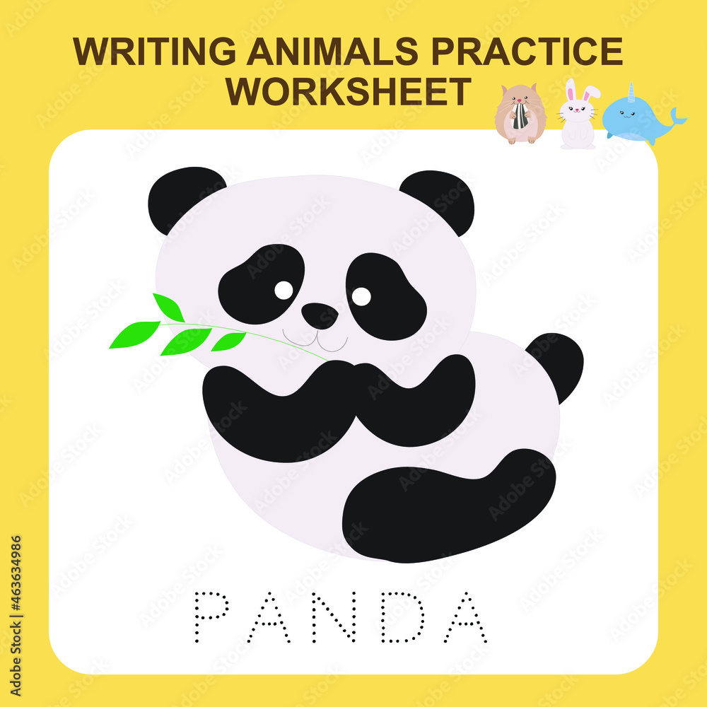 Writing animals practice worksheet. Educational printable worksheet ...
