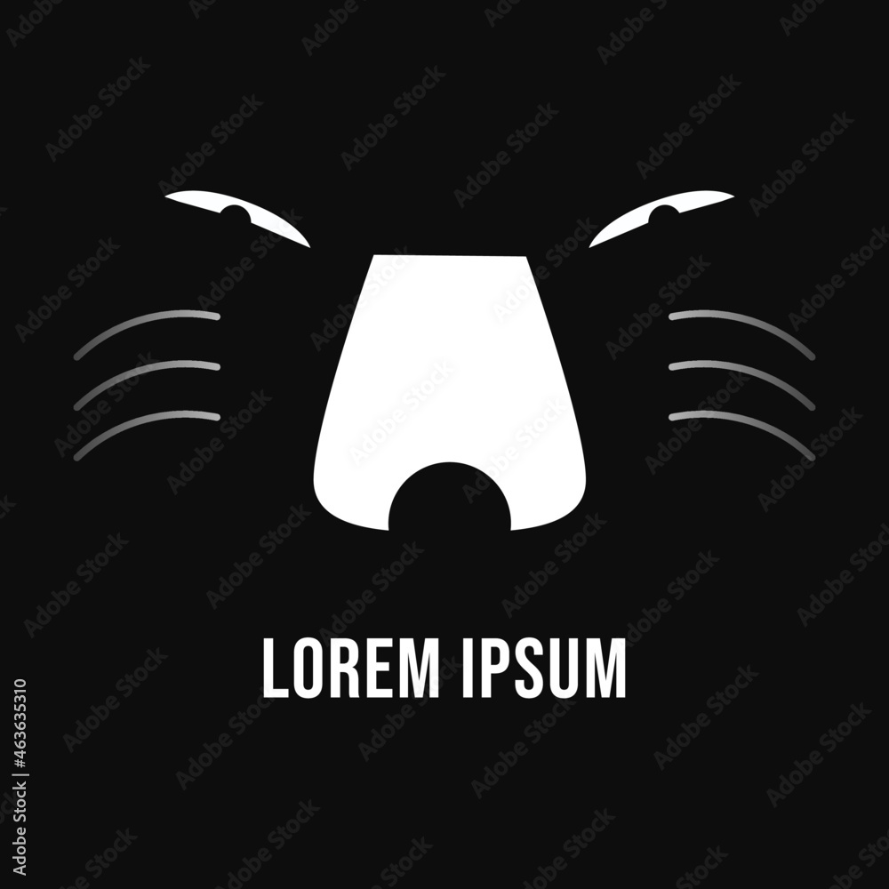 Beast face logo. Wild animal eye and nose vector illustration. Animal ...