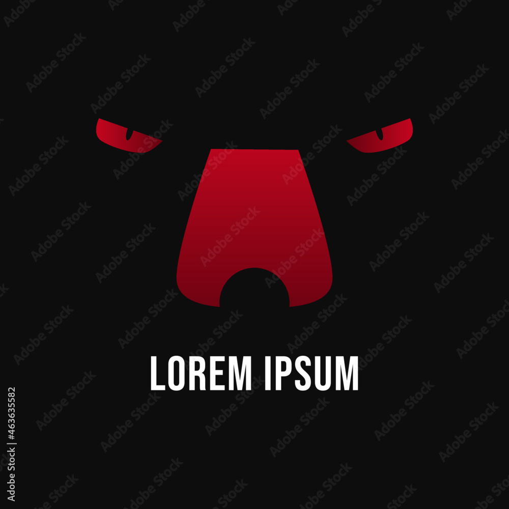 Beast face logo. Wild animal eye and nose vector illustration. Animal ...