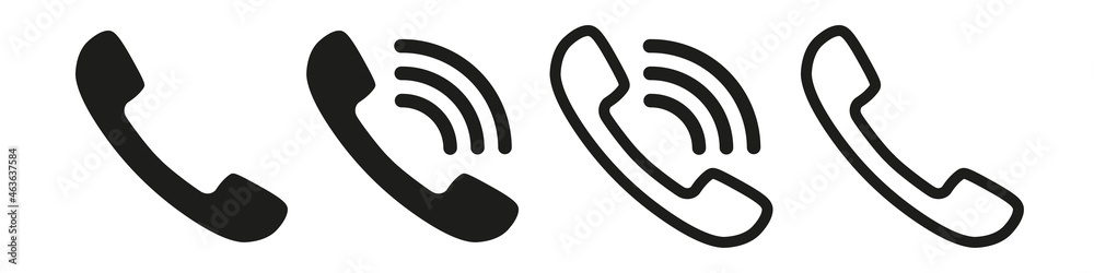 Handset phone icon. Contact us sign. Telephone vector illustration ...