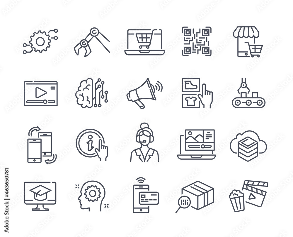 Business Automation concept. Online purchases of goods, digital ...