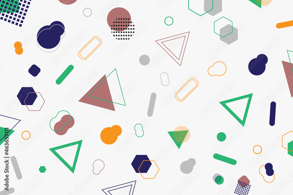 colorful Universal trend geometric shapes background. Design elements ...