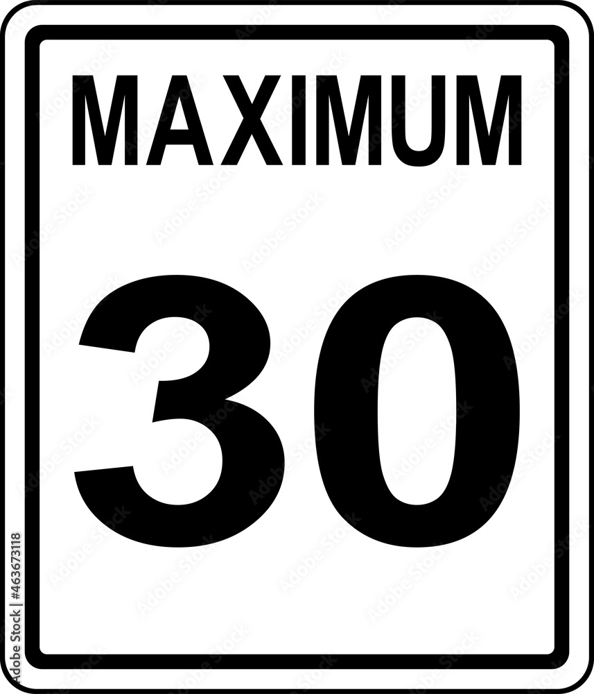 Speed limit maximum 30 sign. Facility signs and symbols. Stock Vector ...