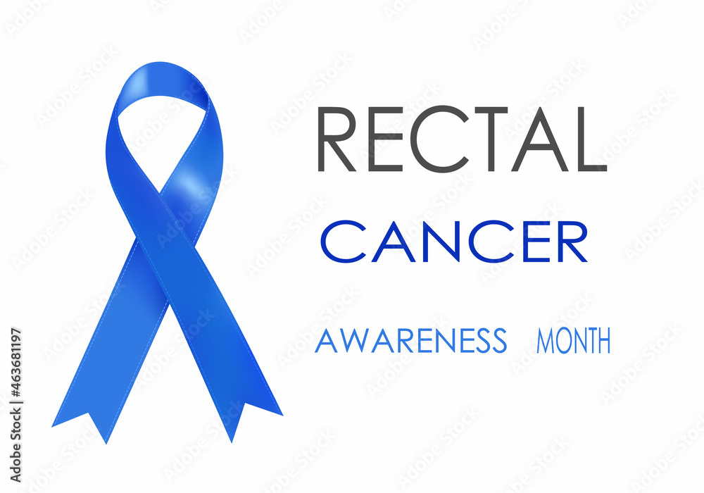 Rectal cancer awareness ribbon vector illustration isolated on white ...
