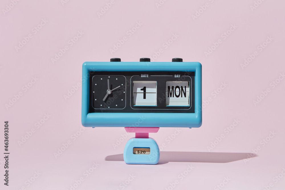 Retro styled calendar clock Stock Photo | Adobe Stock