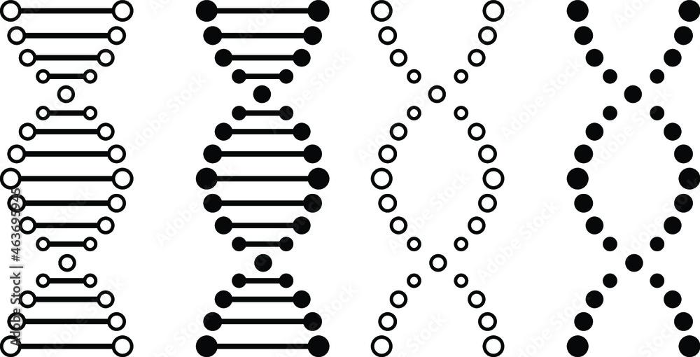 DNA Strand Graphic Clipart Set - 2D Stock Vector | Adobe Stock