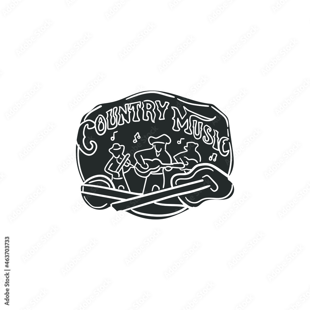 Belt Buckle Icon Silhouette Illustration. Country Music Vector Graphic ...