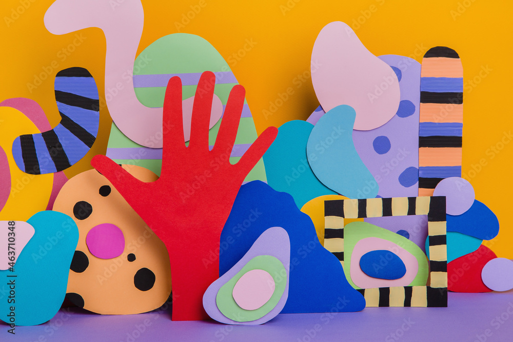 Papercraft hand showing stop sign Stock Photo | Adobe Stock