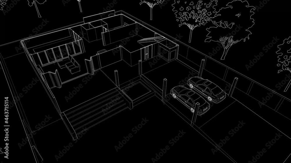 3D animation of building project Stock Video | Adobe Stock