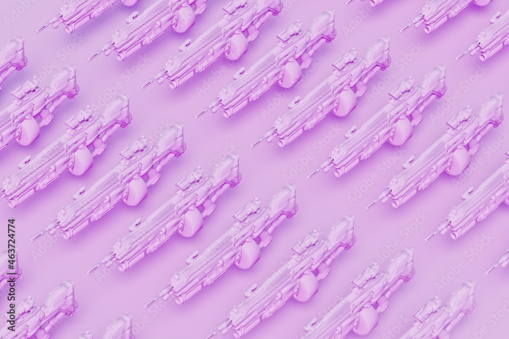 Pink assault rifles Stock Photo | Adobe Stock