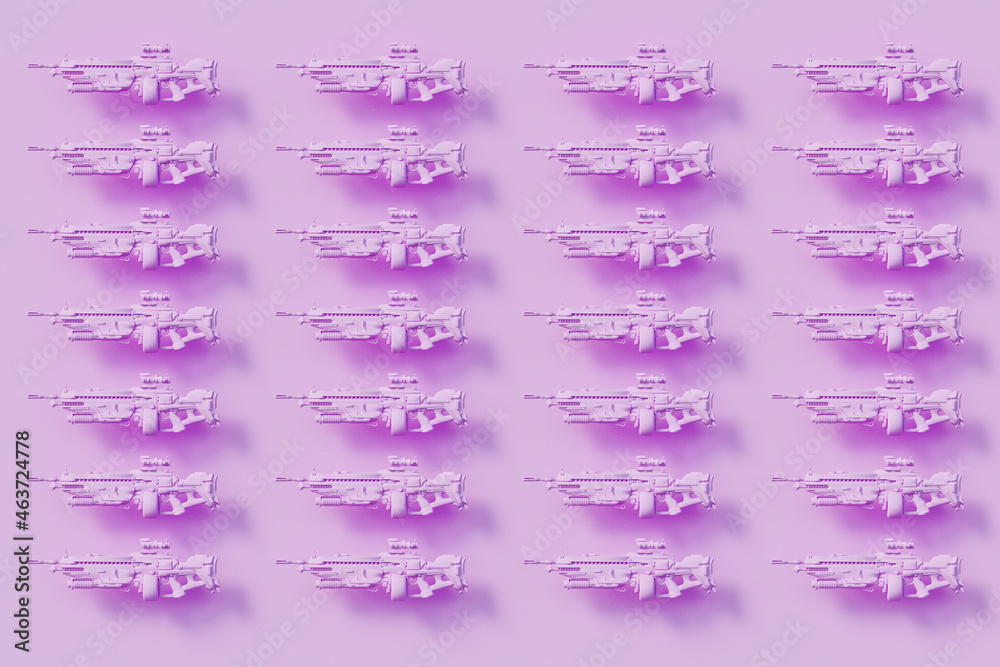 Pink assault rifles Stock Photo | Adobe Stock