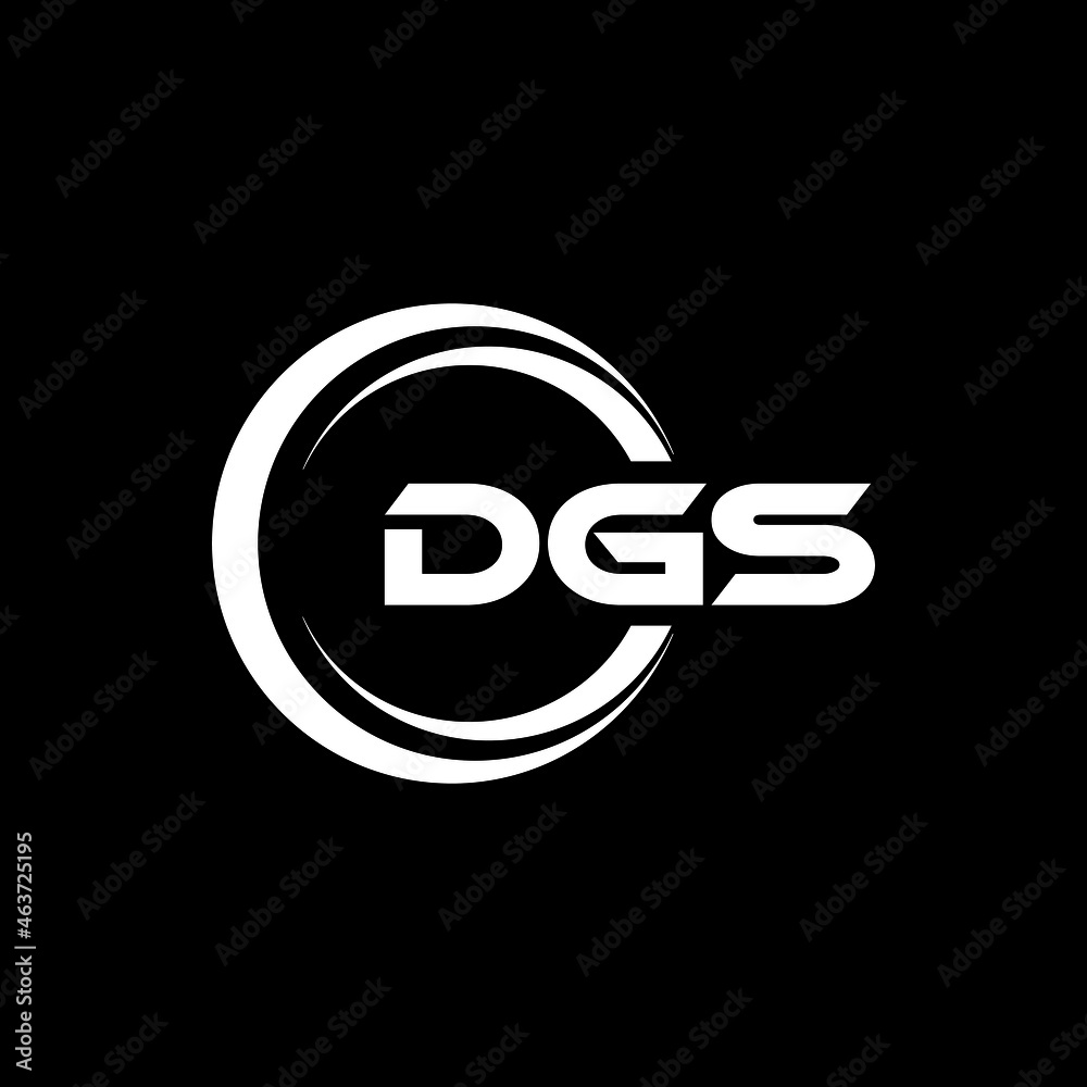 DGS letter logo design with black background in illustrator, vector ...