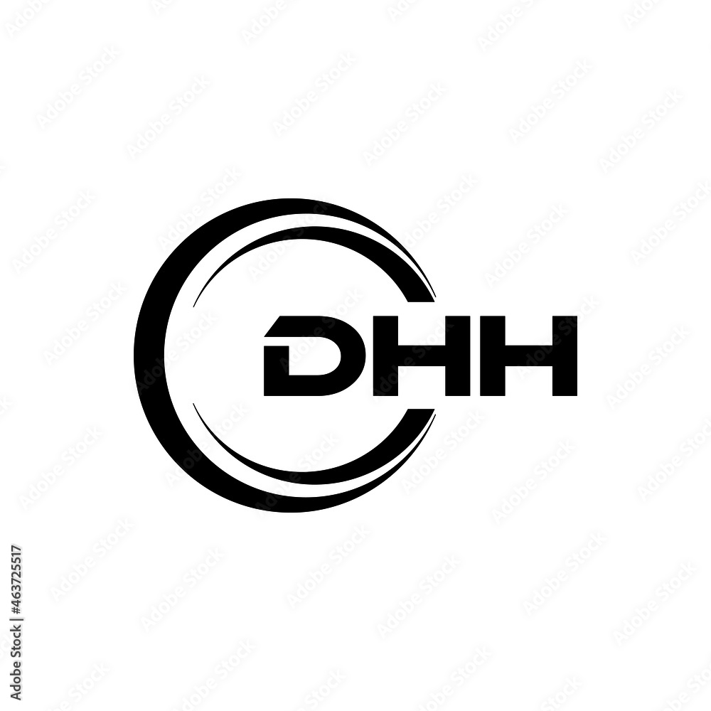 DHH letter logo design with white background in illustrator, vector ...
