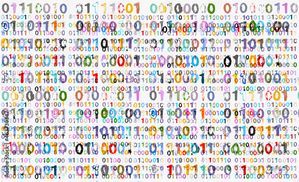 Ink and Paper Binary Code Illustration Stock Photo | Adobe Stock