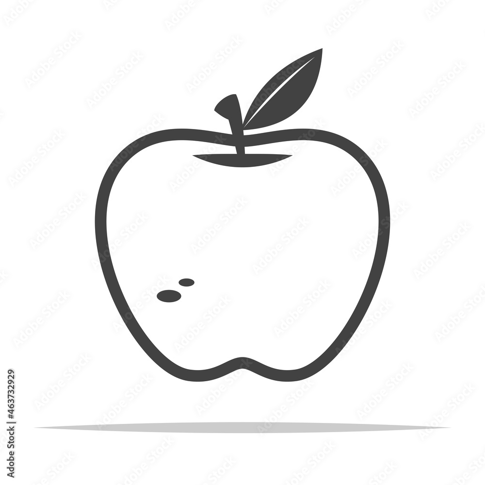 Apple fruit icon transparent vector isolated Stock Vector | Adobe Stock