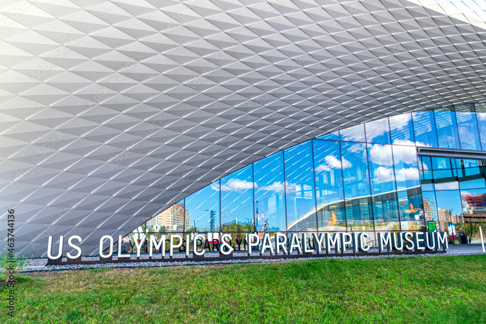 US Olympic and Paralympic Museum facade and exterior. USOPM is a ...