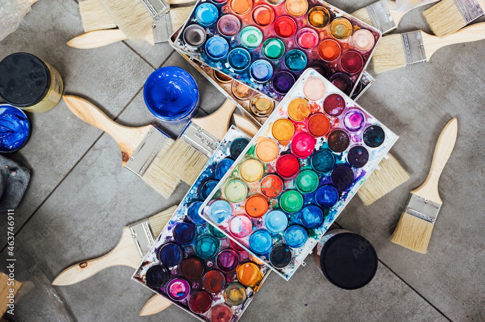 Graffiti tools on the ground Stock Photo | Adobe Stock