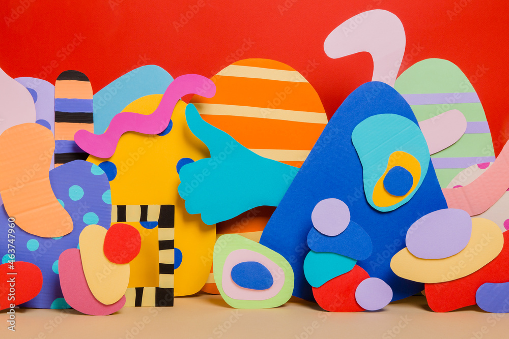 Papercraft hand showing like sign Stock Photo | Adobe Stock