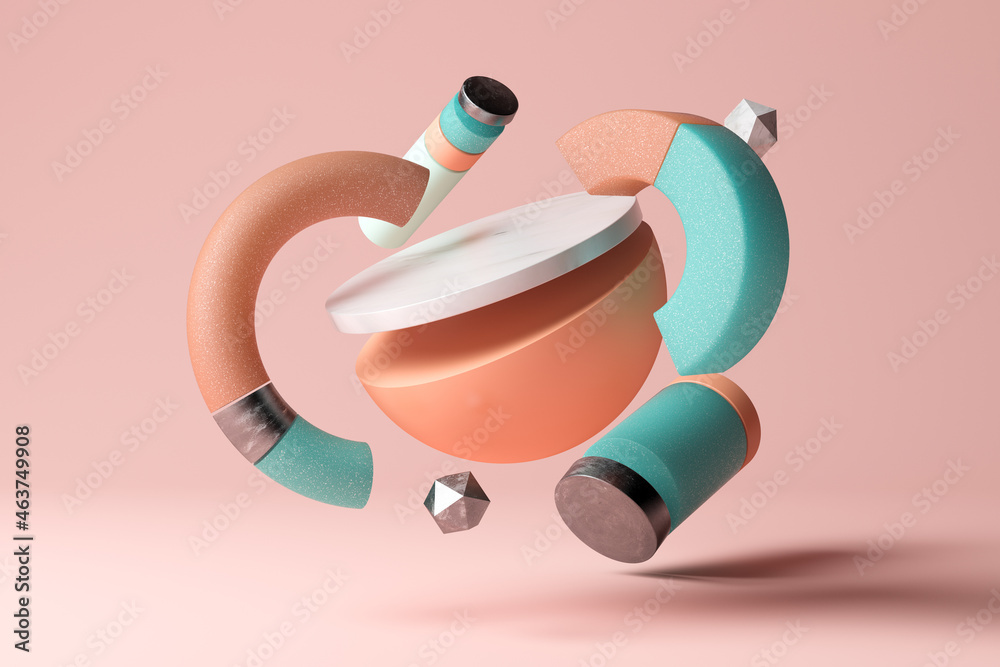 Abstract floating shapes Stock Photo | Adobe Stock
