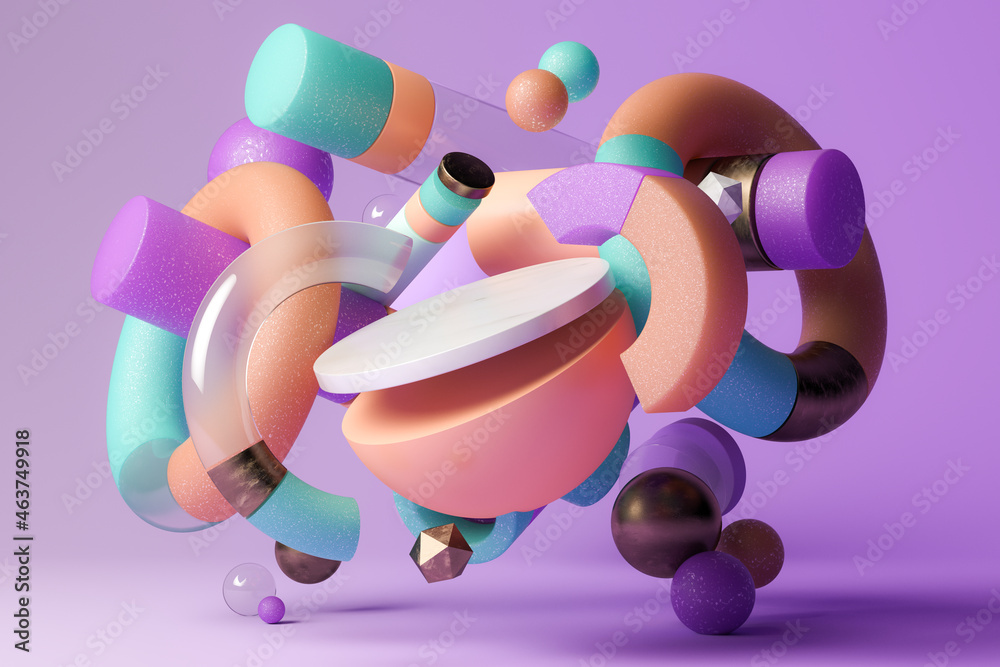 Abstract floating shapes Stock Photo | Adobe Stock