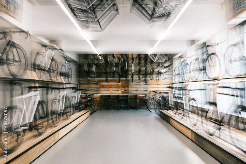 Minimalist Bike Showroom Background Stock Photo | Adobe Stock