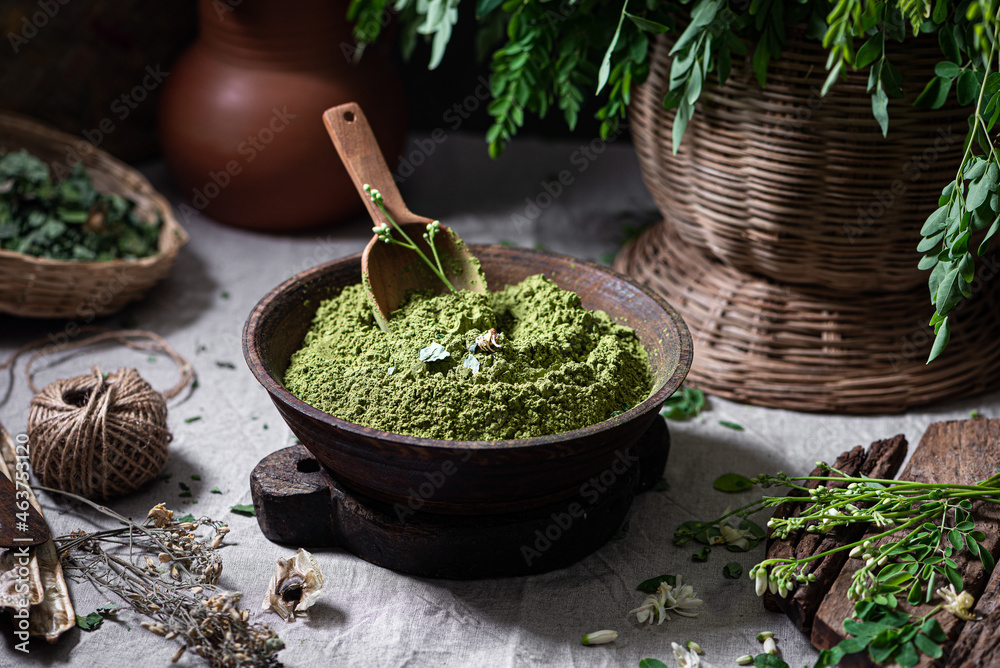 Moringa Powder Stock Photo | Adobe Stock