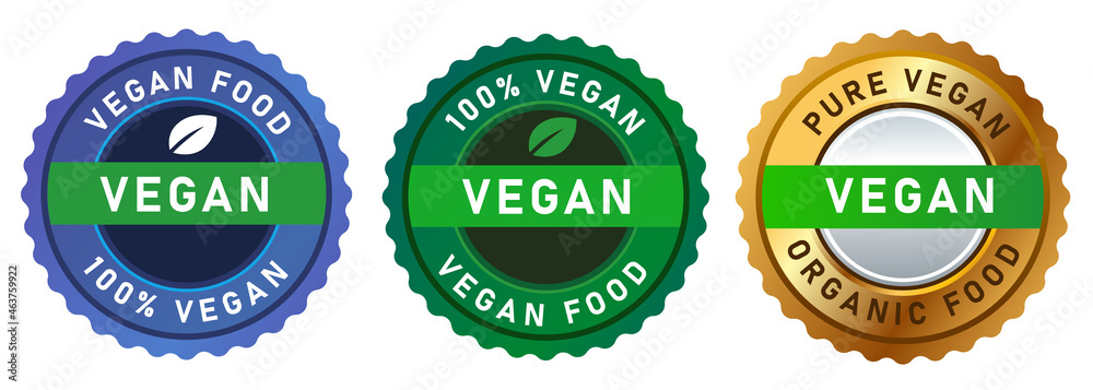 vegan food emblem stamp sign label symbol vegetarian 100 percent ...