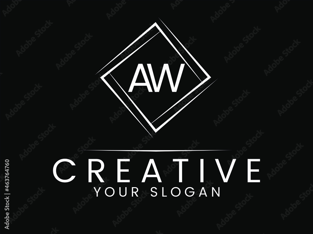 Vektorová grafika „letter AW logo design template, Letter AW for logo ...