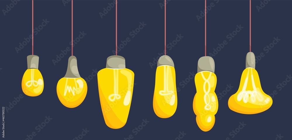 Set of bulbs. Lighting for the interior of residential buildings ...