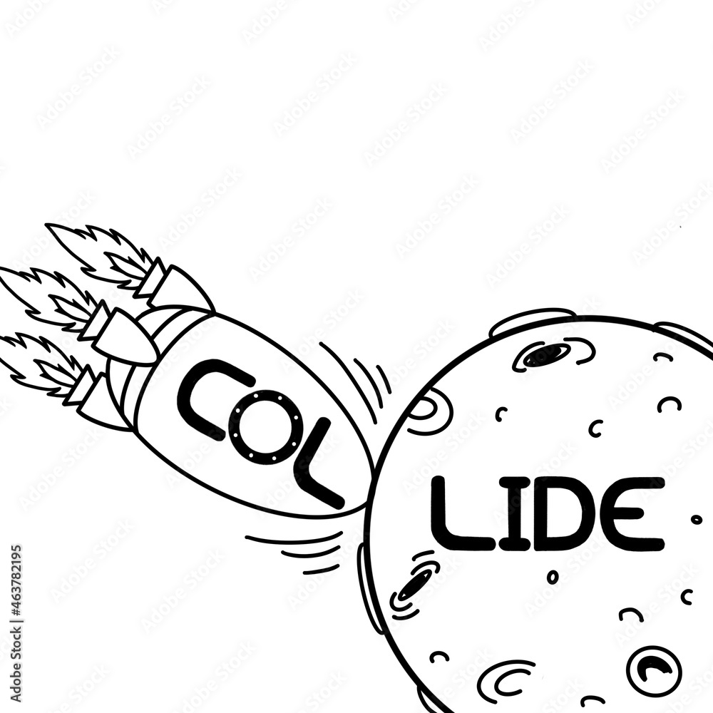 Word collide. Written by hand. Creative logo. Lettering logo. A ...