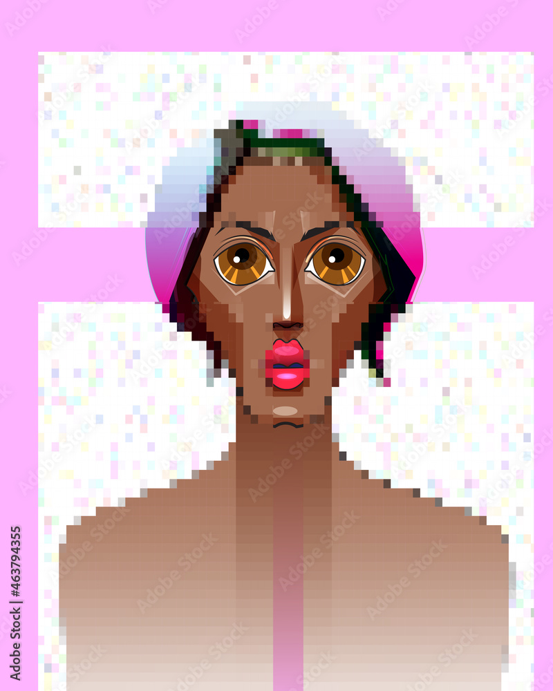 Vector portrait of beautiful young woman, female design. Illustration ...